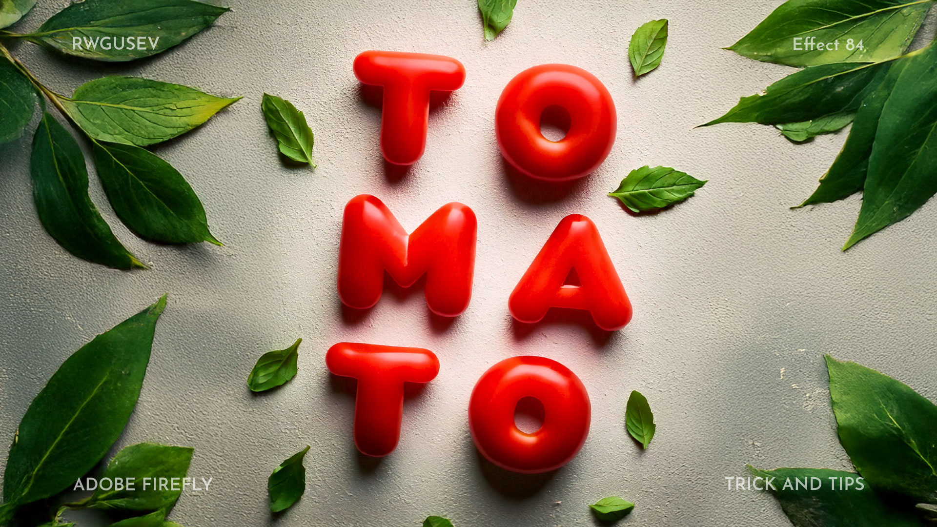 Tomato Text Effect in Adobe Illustrator and Firefly - rwgusev